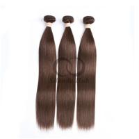 China #4 Medium Brown Straight Remy Human Hair Bundles 10-28 Inch Brazilian Sew In Weave 3 Bundles Per Set for sale