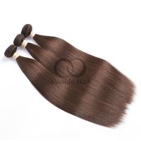 China #4 Medium Brown Straight Remy Human Hair Bundles 10-28 Inch Brazilian Sew In Weave 3 Bundles Per Set for sale