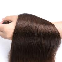 China #4 Medium Brown Straight Remy Human Hair Bundles 10-28 Inch Brazilian Sew In Weave 3 Bundles Per Set for sale