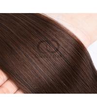 China #4 Medium Brown Straight Remy Human Hair Bundles 10-28 Inch Brazilian Sew In Weave 3 Bundles Per Set for sale