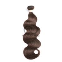 China #4 Medium Brown Body Wave Remy Human Hair Bundles 10-28 Inch Brazilian Sew In Weave for sale