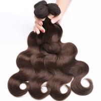 China #4 Medium Brown Body Wave Remy Human Hair Bundles 10-28 Inch Brazilian Sew In Weave for sale