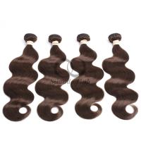 China #4 Medium Brown Body Wave Remy Human Hair Bundles 10-28 Inch Brazilian Sew In Weave for sale
