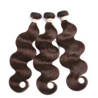 China #4 Medium Brown Body Wave Remy Human Hair Bundles 10-28 Inch Brazilian Sew In Weave for sale