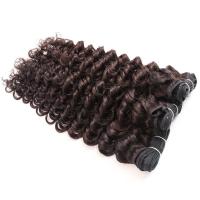 China #2 Dark Brown Deep Wave Remy Human Hair Bundles 10-28 Inch Brazilian Sew In Weave for sale