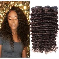 China #2 Dark Brown Deep Wave Remy Human Hair Bundles 10-28 Inch Brazilian Sew In Weave for sale