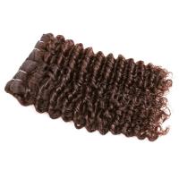 China #4 Medium Brown Deep Wave Remy Human Hair Bundles 10-28 Inch Brazilian Sew In Weave 3 Bundles Set for sale