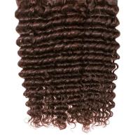 China #4 Medium Brown Deep Wave Remy Human Hair Bundles 10-28 Inch Brazilian Sew In Weave 3 Bundles Set for sale