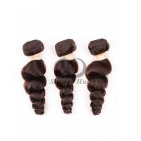 China Dark Brown Loose Wave Remy Human Hair Bundles 10-28 Inch Sew In Weave Brazilian Bundle Deals for sale