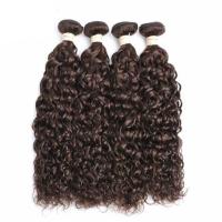China #4 Medium Brown Water Wave Remy Human Hair Bundles 10-28 Inch Brazilian Sew In Weave for sale