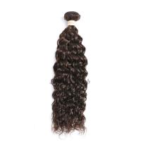 China #4 Medium Brown Water Wave Remy Human Hair Bundles 10-28 Inch Brazilian Sew In Weave for sale