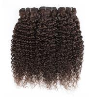 China Dark Brown Kinky Curly Remy Human Hair Bundles 10-28 Inch Brazilian Sew In Weave 3 Bundles for sale
