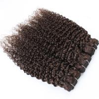 China Dark Brown Kinky Curly Remy Human Hair Bundles 10-28 Inch Brazilian Sew In Weave 3 Bundles for sale