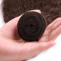 China Remy Human Hair Bundles Kinky Straight #4 Medium Brown 10-28 Inch Sew In Weave Brazilian Bundle Deals for sale