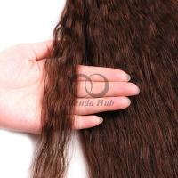 China Remy Human Hair Bundles Kinky Straight #4 Medium Brown 10-28 Inch Sew In Weave Brazilian Bundle Deals for sale