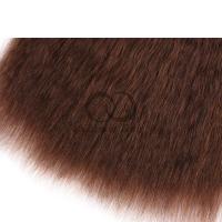 China Remy Human Hair Bundles Kinky Straight #4 Medium Brown 10-28 Inch Sew In Weave Brazilian Bundle Deals for sale
