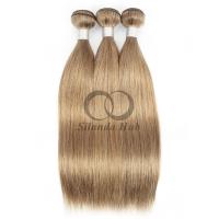 China Ash Brown Straight Remy Human Hair Bundles 10-28 Inch Brazilian Sew In Weave 3 Bundles Per Set for sale