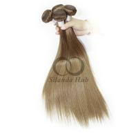 China Ash Brown Straight Remy Human Hair Bundles 10-28 Inch Brazilian Sew In Weave 3 Bundles Per Set for sale