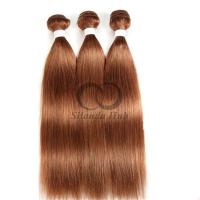 China #30 Medium Auburn Straight Remy Human Hair Bundles 10-28 Inch Brazilian Sew In Weave 3 Bundles Per Set for sale