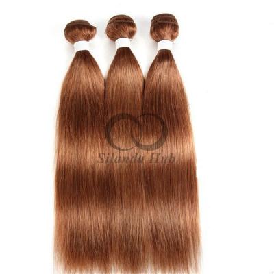 China #30 Medium Auburn Straight Remy Human Hair Bundles 10-28 Inch Brazilian Sew In Weave 3 Bundles Per Set for sale