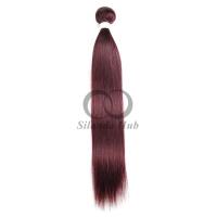 China 99J Dark Wine Straight Remy Human Hair Bundles 10-28 Inch Brazilian Sew In Weave for sale