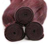 China 99J Dark Wine Straight Remy Human Hair Bundles 10-28 Inch Brazilian Sew In Weave for sale
