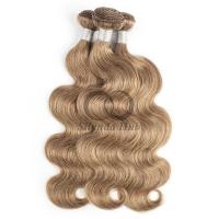 China #8 Ash Brown Body Wave Remy Human Hair Bundles 3 Bundles Per Set 10-28 Inch Brazilian Sew In Weave for sale
