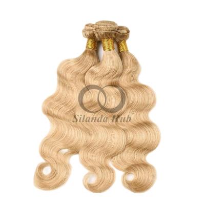 China 27 Honey Blonde Body Wave Remy Human Hair Bundles 10-28 Inch Brazilian Sew In Weave for sale