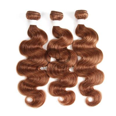 China #30 Medium Auburn Body Wave Remy Human Hair Bundles 10-28 Inch Brazilian Sew In Weave for sale