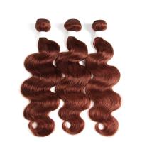 China #33 Dark Auburn Body Wave Remy Human Hair Bundles 10-28 Inch Brazilian Sew In Weave for sale
