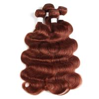 China #33 Dark Auburn Body Wave Remy Human Hair Bundles 10-28 Inch Brazilian Sew In Weave for sale