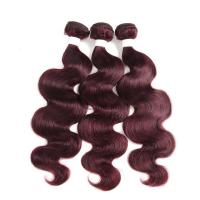 China 99J Dark Wine Body Wave Remy Human Hair Bundles 10-28 Inch Brazilian Weave 3 Bundles for sale