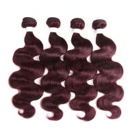 China 99J Dark Wine Body Wave Remy Human Hair Bundles 10-28 Inch Brazilian Weave 3 Bundles for sale