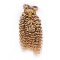 China 27 Honey Blonde Deep Wave Remy Human Hair Bundles 10-28 Inch Brazilian Weave for sale