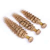 China 27 Honey Blonde Deep Wave Remy Human Hair Bundles 10-28 Inch Brazilian Weave for sale