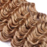 China 27 Honey Blonde Deep Wave Remy Human Hair Bundles 10-28 Inch Brazilian Weave for sale