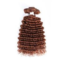 China #30 Medium Auburn Deep Wave Remy Human Hair Bundles 10-28 Inch Brazilian Sew In Weave for sale