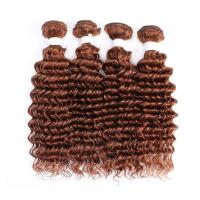 China #30 Medium Auburn Deep Wave Remy Human Hair Bundles 10-28 Inch Brazilian Sew In Weave for sale