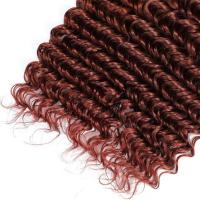 China #33 Dark Auburn Deep Wave Remy Human Hair Bundles 10-28 Inch Brazilian Sew In Weave for sale