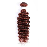 China #33 Dark Auburn Deep Wave Remy Human Hair Bundles 10-28 Inch Brazilian Sew In Weave for sale