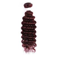 China 99J Dark Wine Deep Wave Remy Human Hair Bundles 10-28 Inch Brazilian Weave 3 Bundles for sale