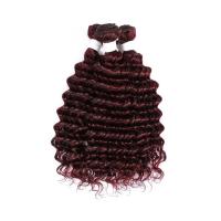 China 99J Dark Wine Deep Wave Remy Human Hair Bundles 10-28 Inch Brazilian Weave 3 Bundles for sale