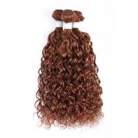 China #30 Medium Auburn Water Wave Remy Human Hair Bundles 10-28 Inch Brazilian Sew In Weave for sale