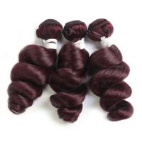 China #99J Dark Wine Loose Wave Remy Human Hair Bundles 10-28 Inch Sew In Weave Brazilian Bundle Deals for sale
