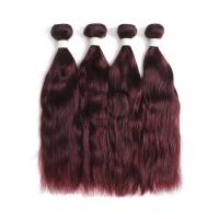 China 99J Dark Wine Natural Wave Remy Human Hair Bundles 10-28 Inch Brazilian Weave for sale