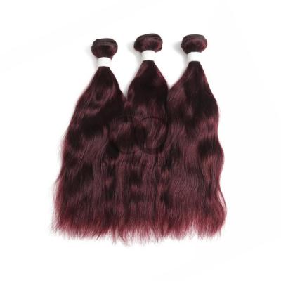 China 99J Dark Wine Natural Wave Remy Human Hair Bundles 10-28 Inch Brazilian Weave for sale