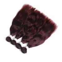 China 99J Dark Wine Natural Wave Remy Human Hair Bundles 10-28 Inch Brazilian Weave for sale