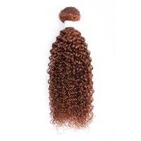 China #30 Medium Auburn Kinky Curly Remy Human Hair Bundles 10-28 Inch Sew In Weave Brazilian Bundle Deals for sale