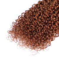 China #30 Medium Auburn Kinky Curly Remy Human Hair Bundles 10-28 Inch Sew In Weave Brazilian Bundle Deals for sale