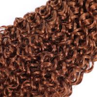 China #30 Medium Auburn Kinky Curly Remy Human Hair Bundles 10-28 Inch Sew In Weave Brazilian Bundle Deals for sale